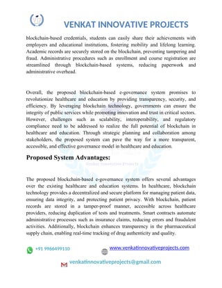 VIP25P509.BLOCK CHAIN BASED E-GOVERNANCE IN HEALTHCARE & EDUCATION ...