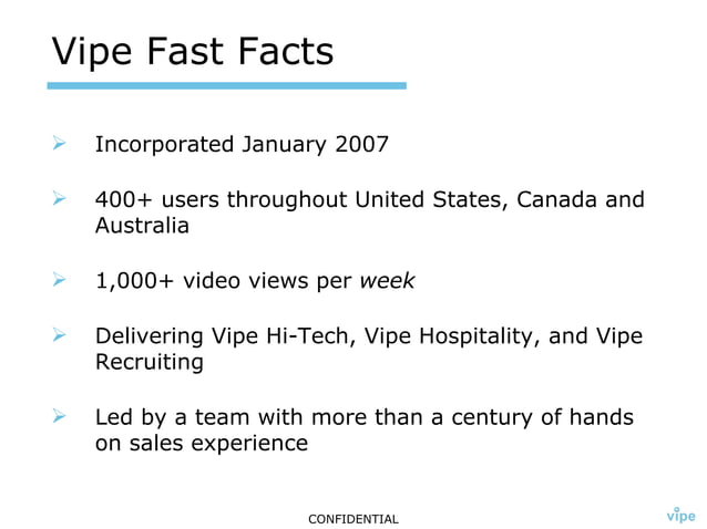Vipe Hi Tech Sales Presentation | PPT