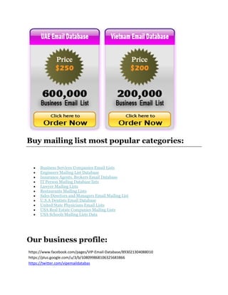 Vip email database | PDF | Email | Internet