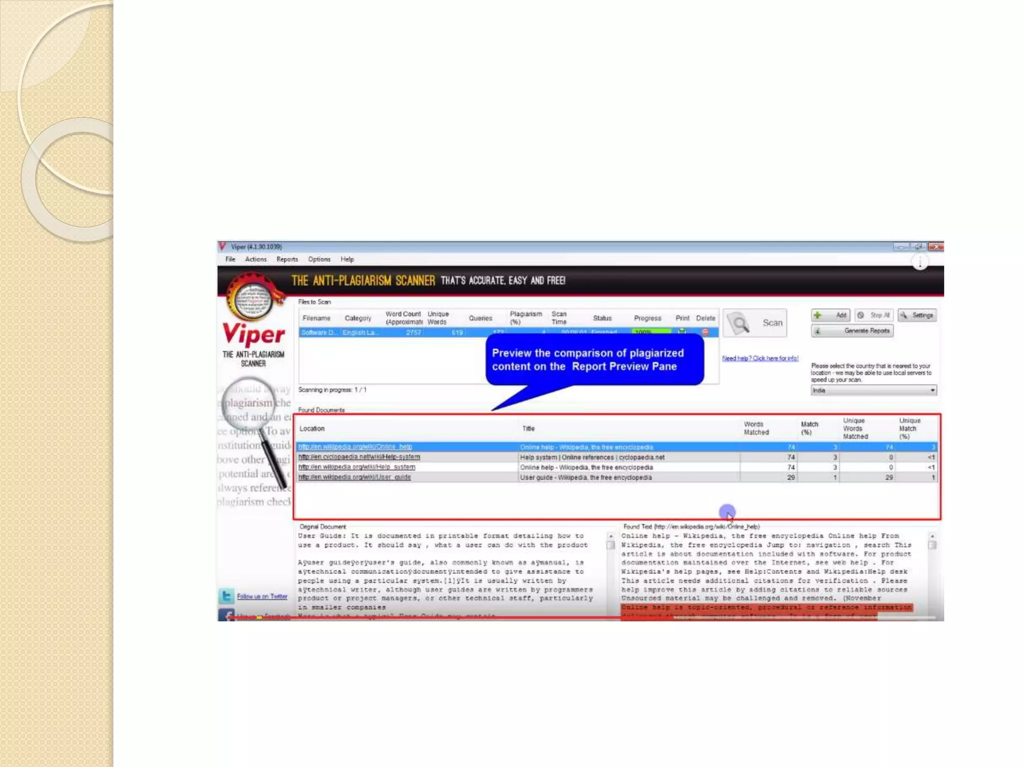 Viper plagiarism scanner | PPTX
