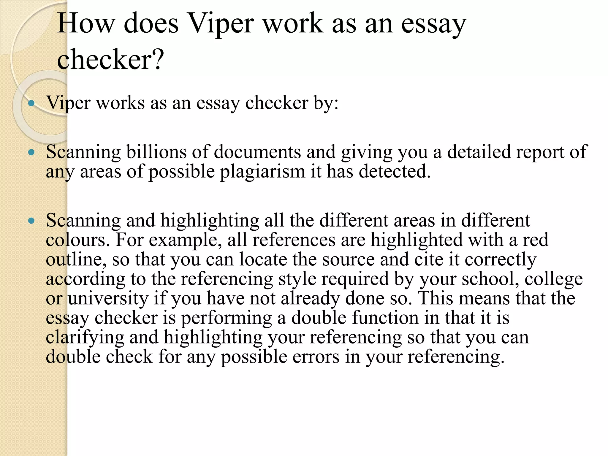 Viper plagiarism scanner | PPTX