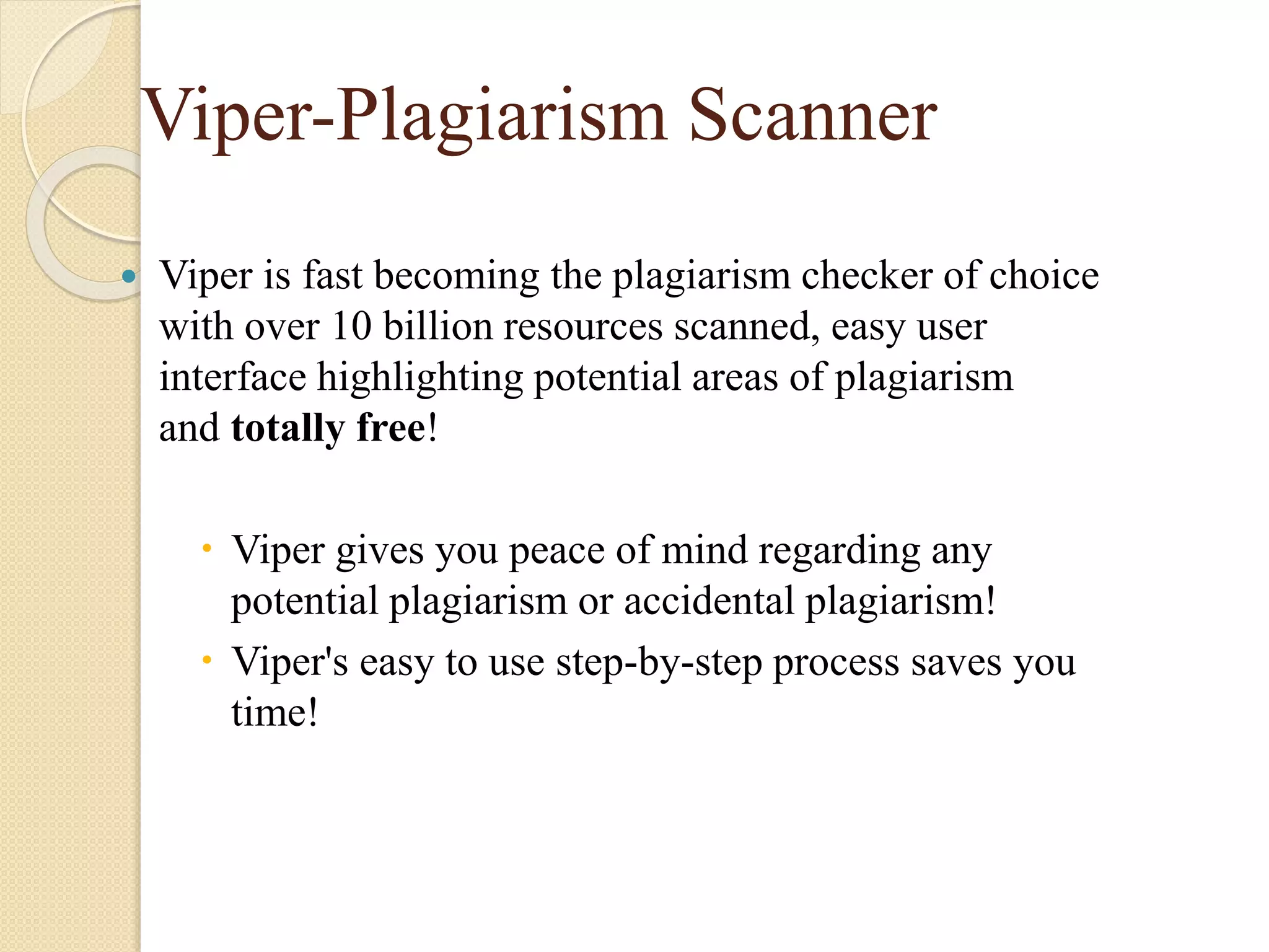 Viper plagiarism scanner | PPTX