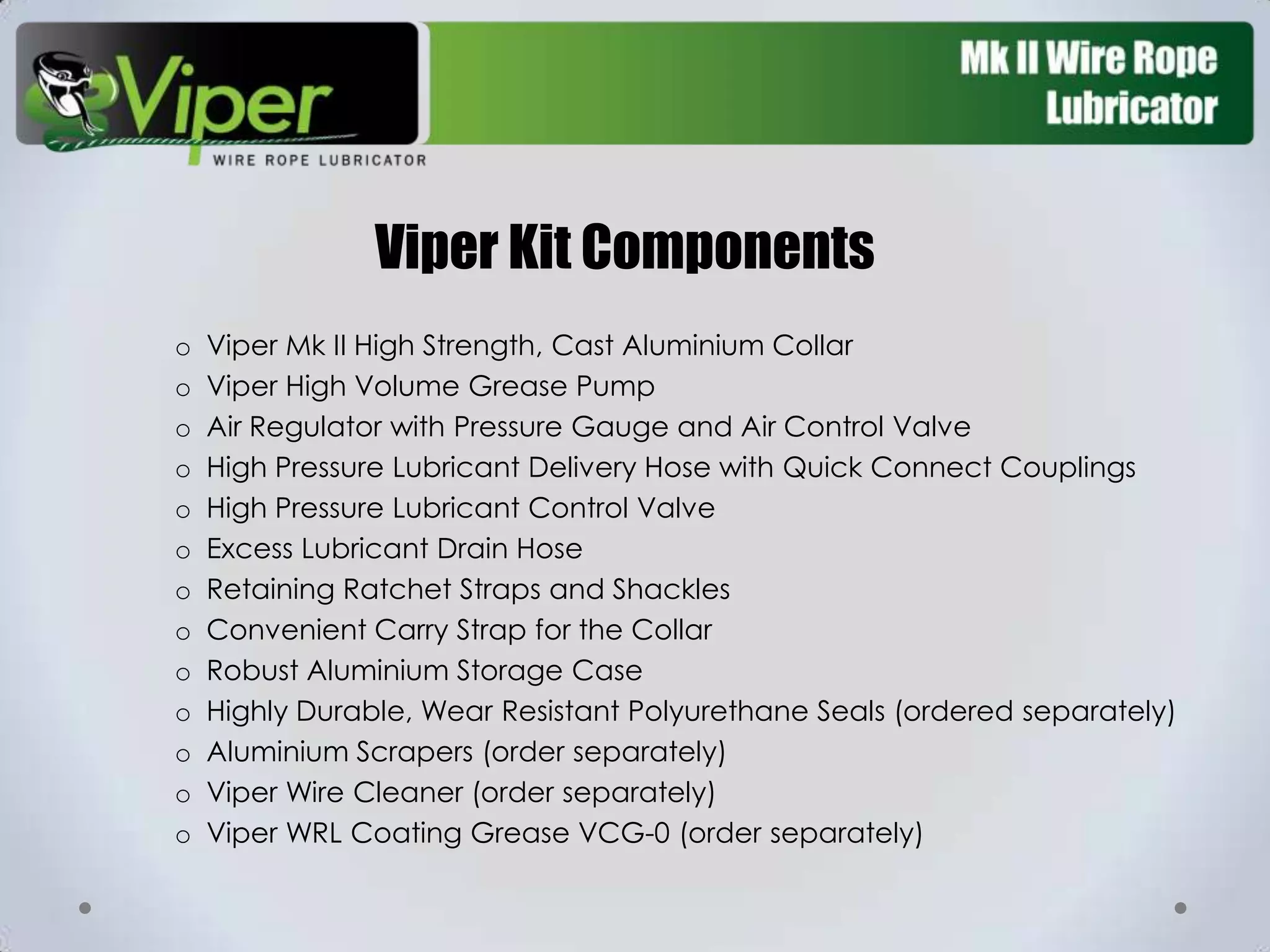 Viper Wire Rope Lubricator | PPTX