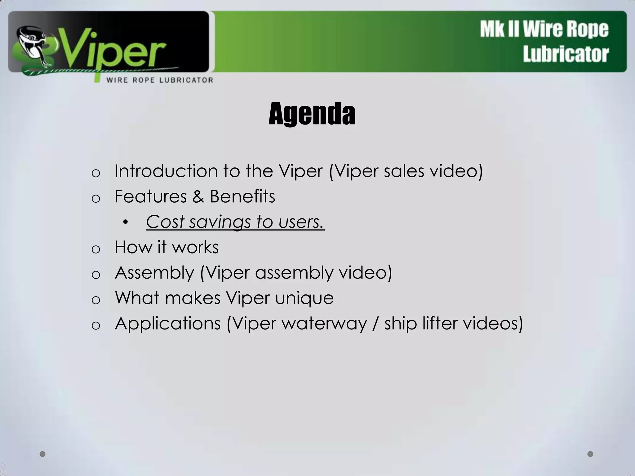 Viper Wire Rope Lubricator | PPTX