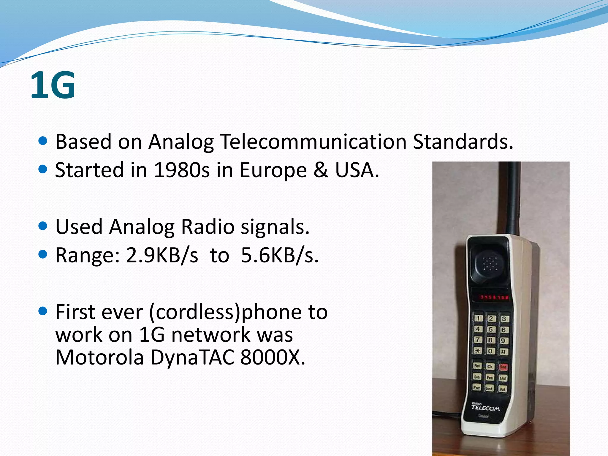 4G technology and its history, 1G, 2G, 3G | PPTX