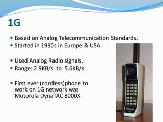 4G technology and its history, 1G, 2G, 3G | PPTX
