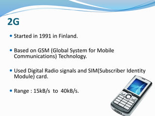4G technology and its history, 1G, 2G, 3G | PPTX