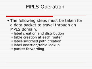MPLS (Multi-Protocol Label Switching) | PPT