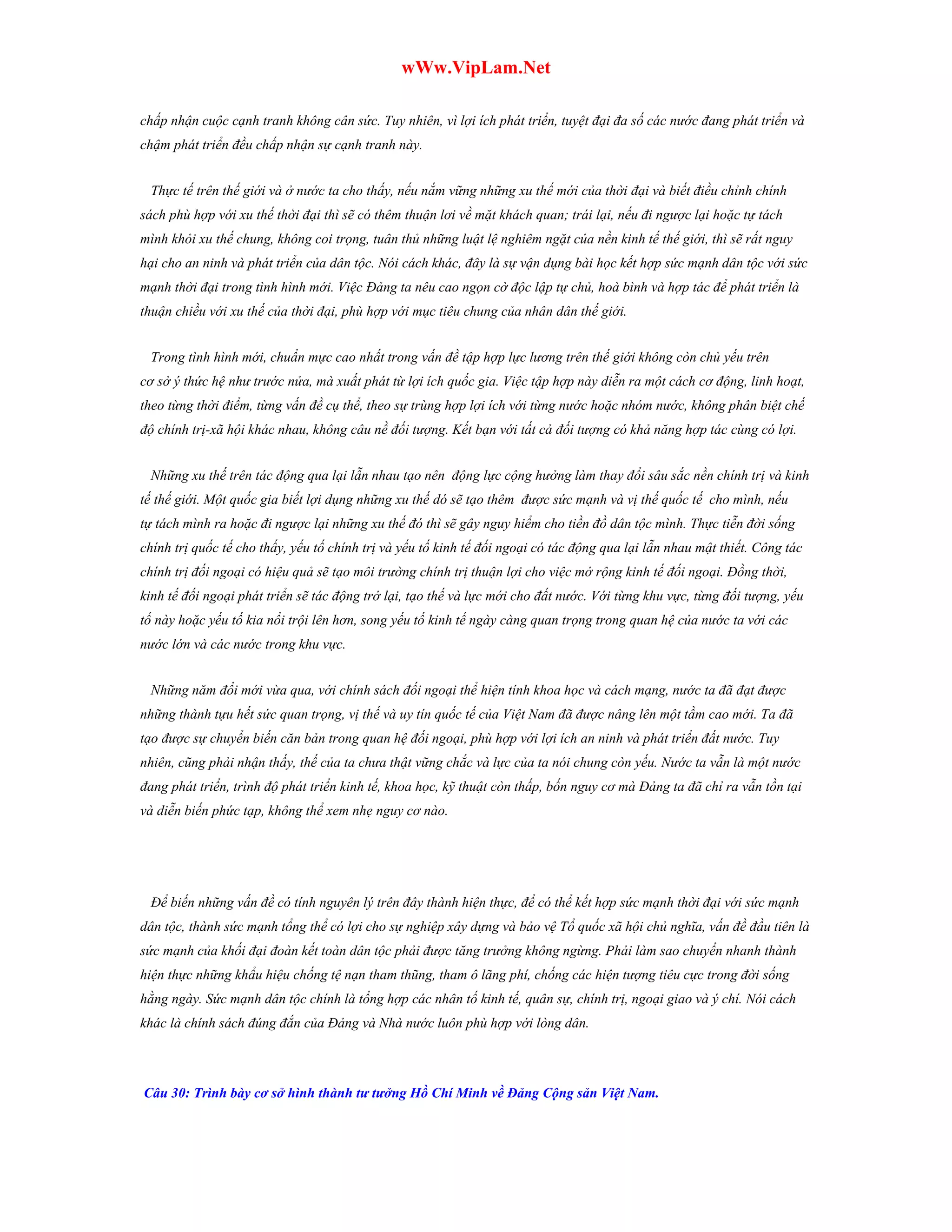 56 câu hỏi tự luận và đáp án chi tiết Tư Tưởng Hồ Chí Minh | DOC