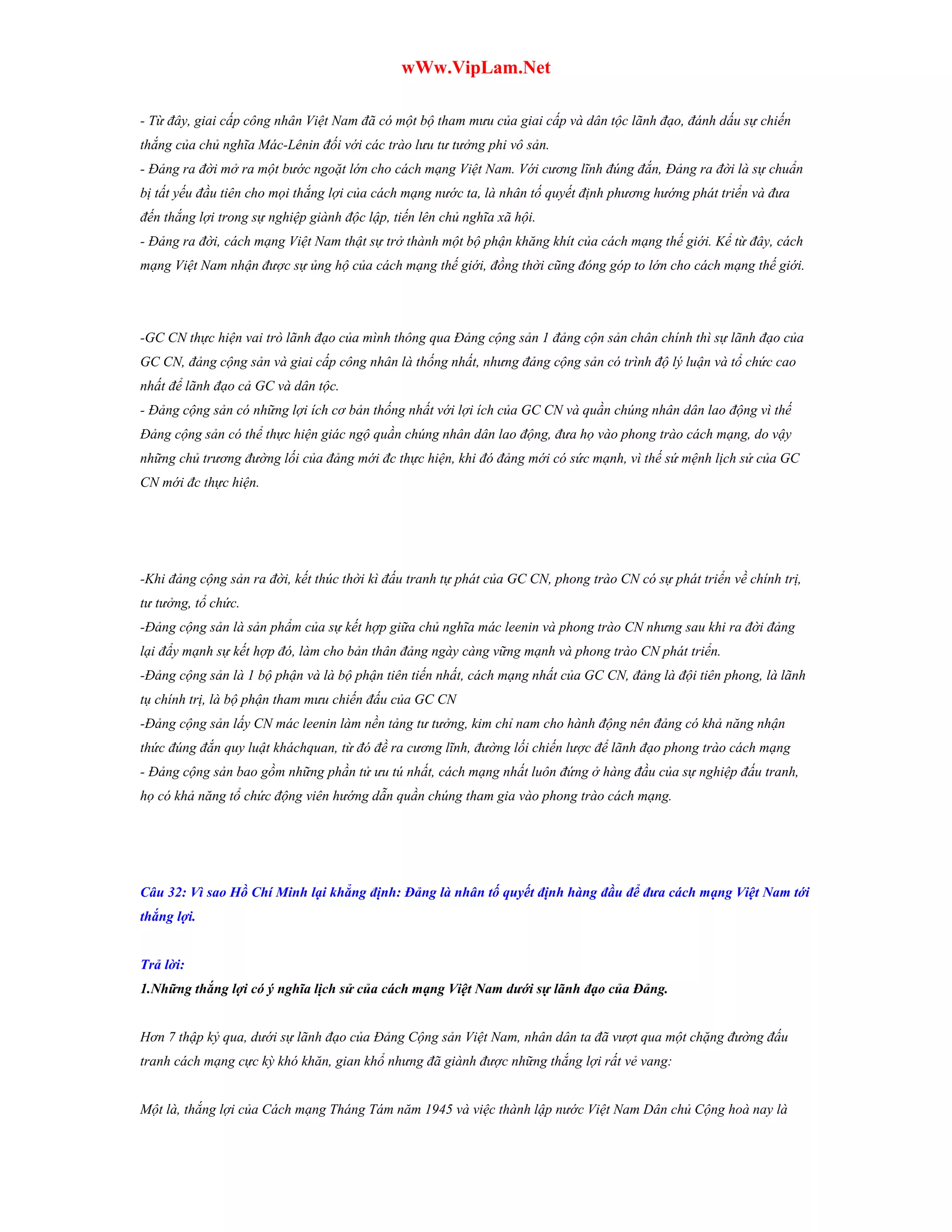 56 câu hỏi tự luận và đáp án chi tiết Tư Tưởng Hồ Chí Minh | DOC