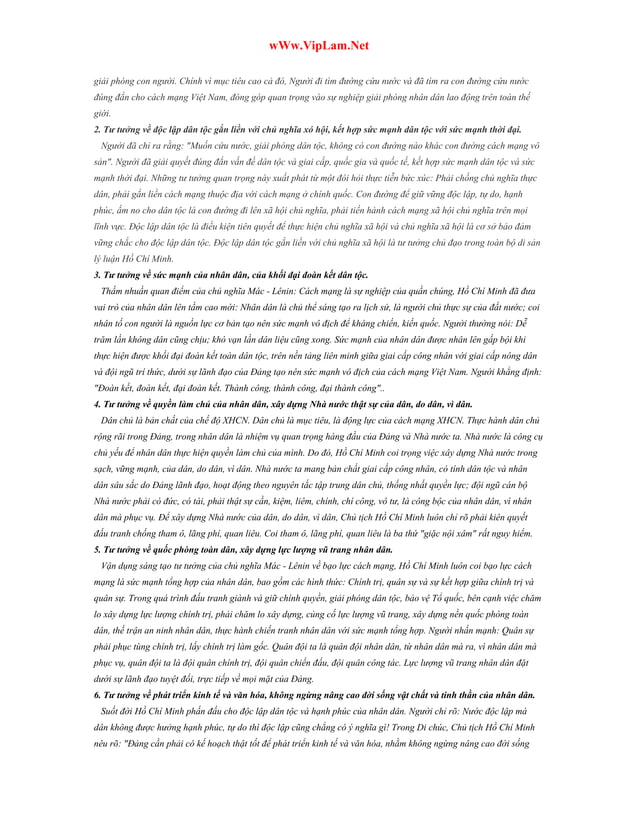 56 câu hỏi tự luận và đáp án chi tiết Tư Tưởng Hồ Chí Minh | DOC