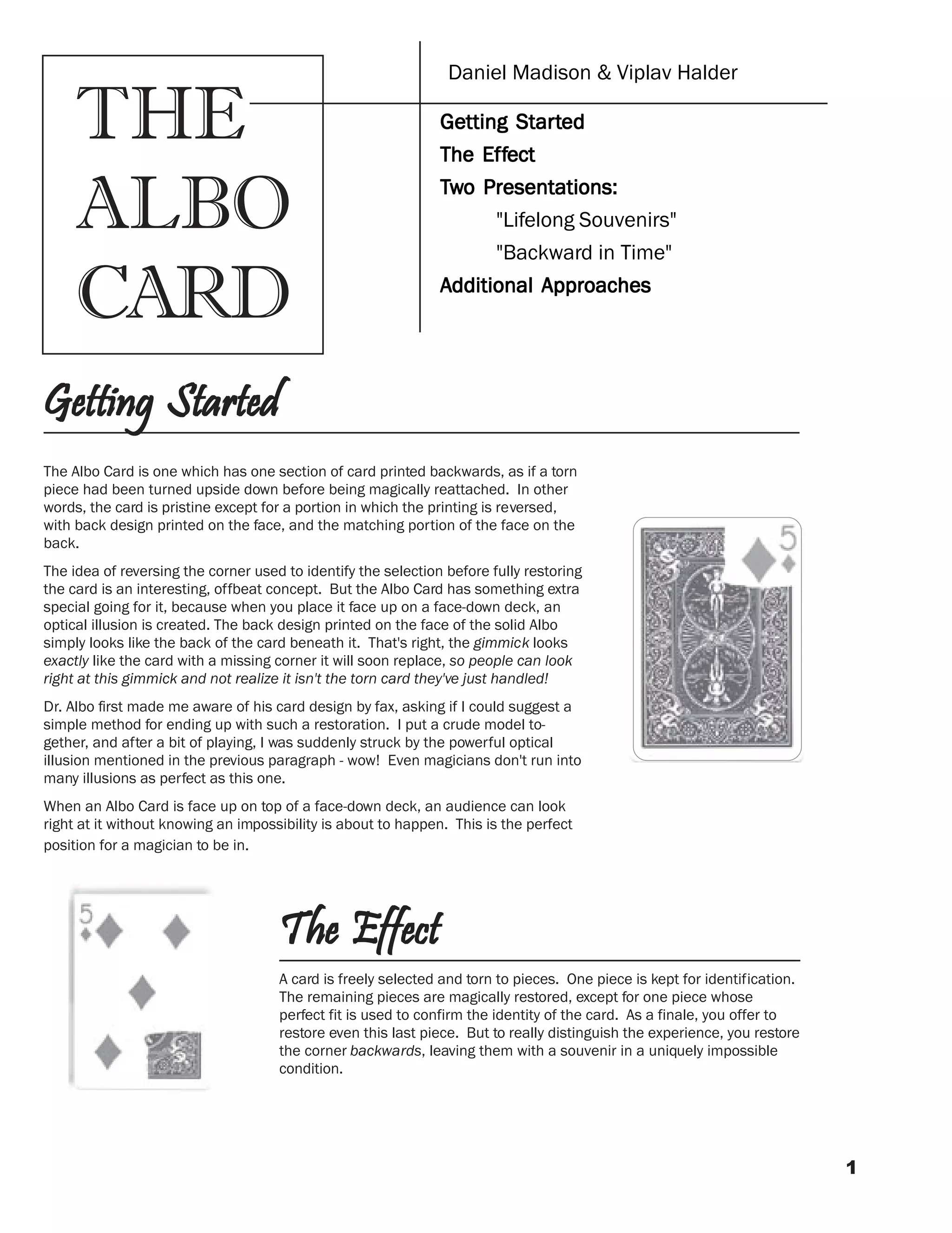 The albo card | PDF