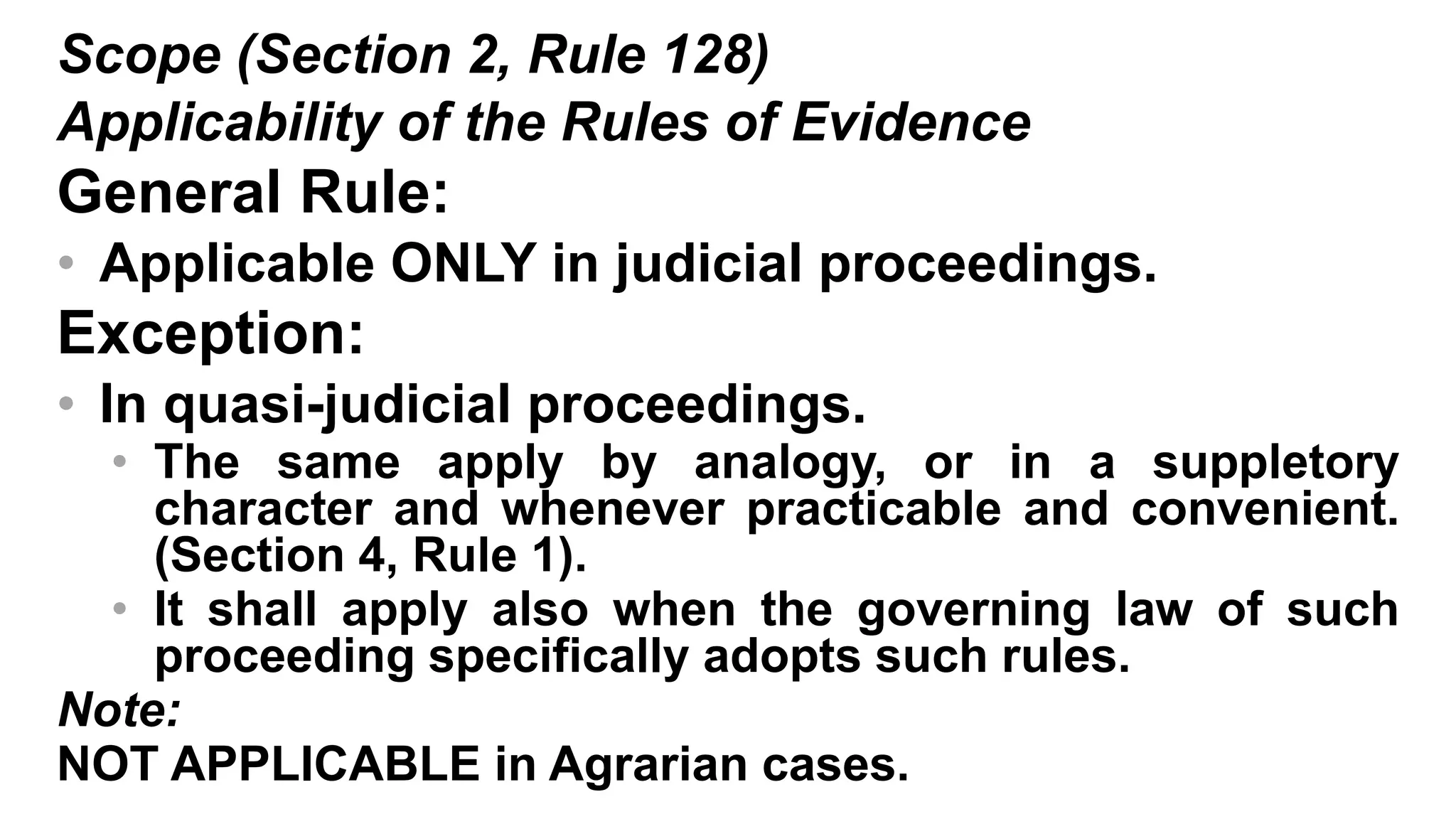 Rules of Evidence Lectures for Reviewees | PPT