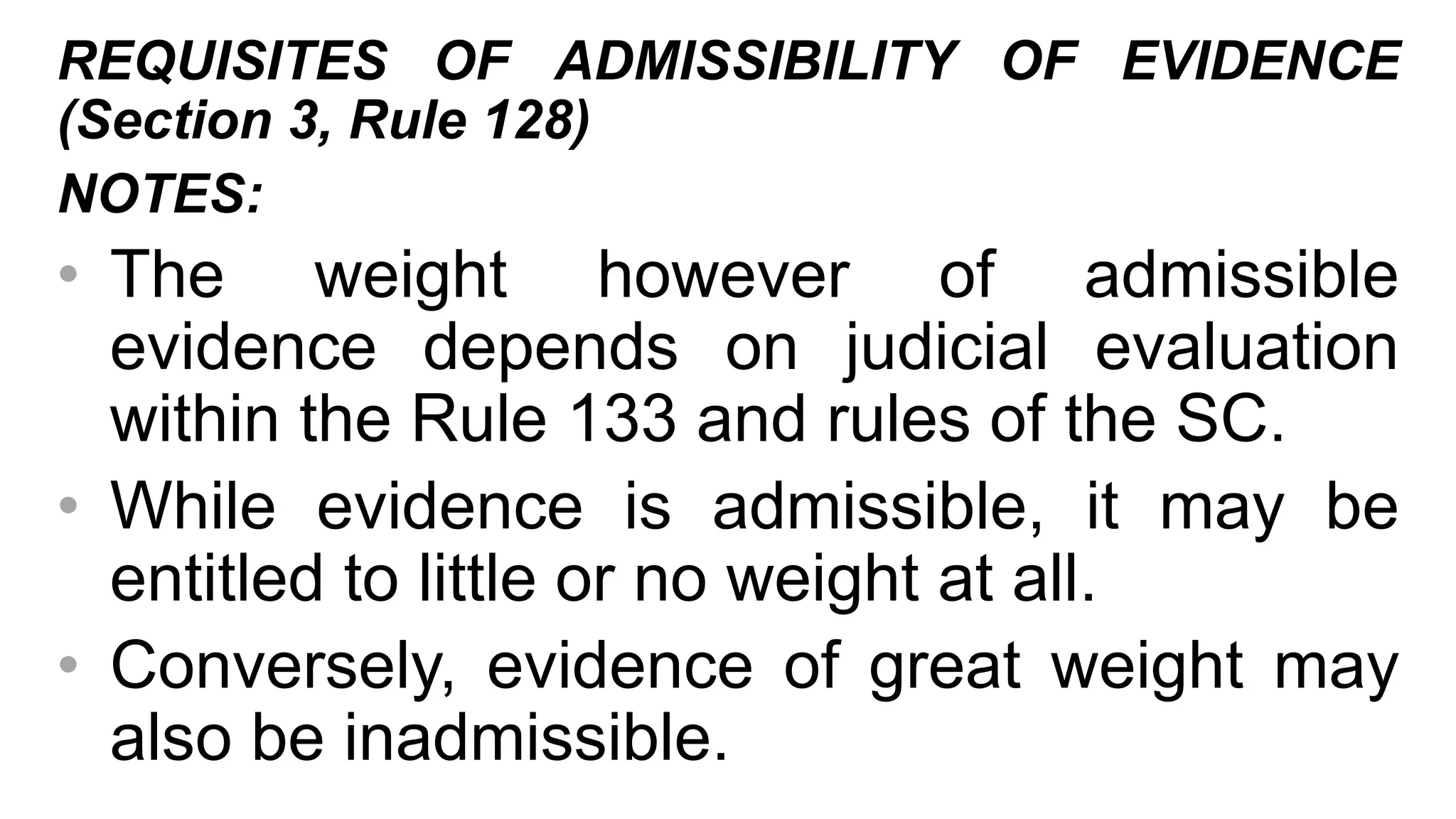 Rules of Evidence Lectures for Reviewees | PPT