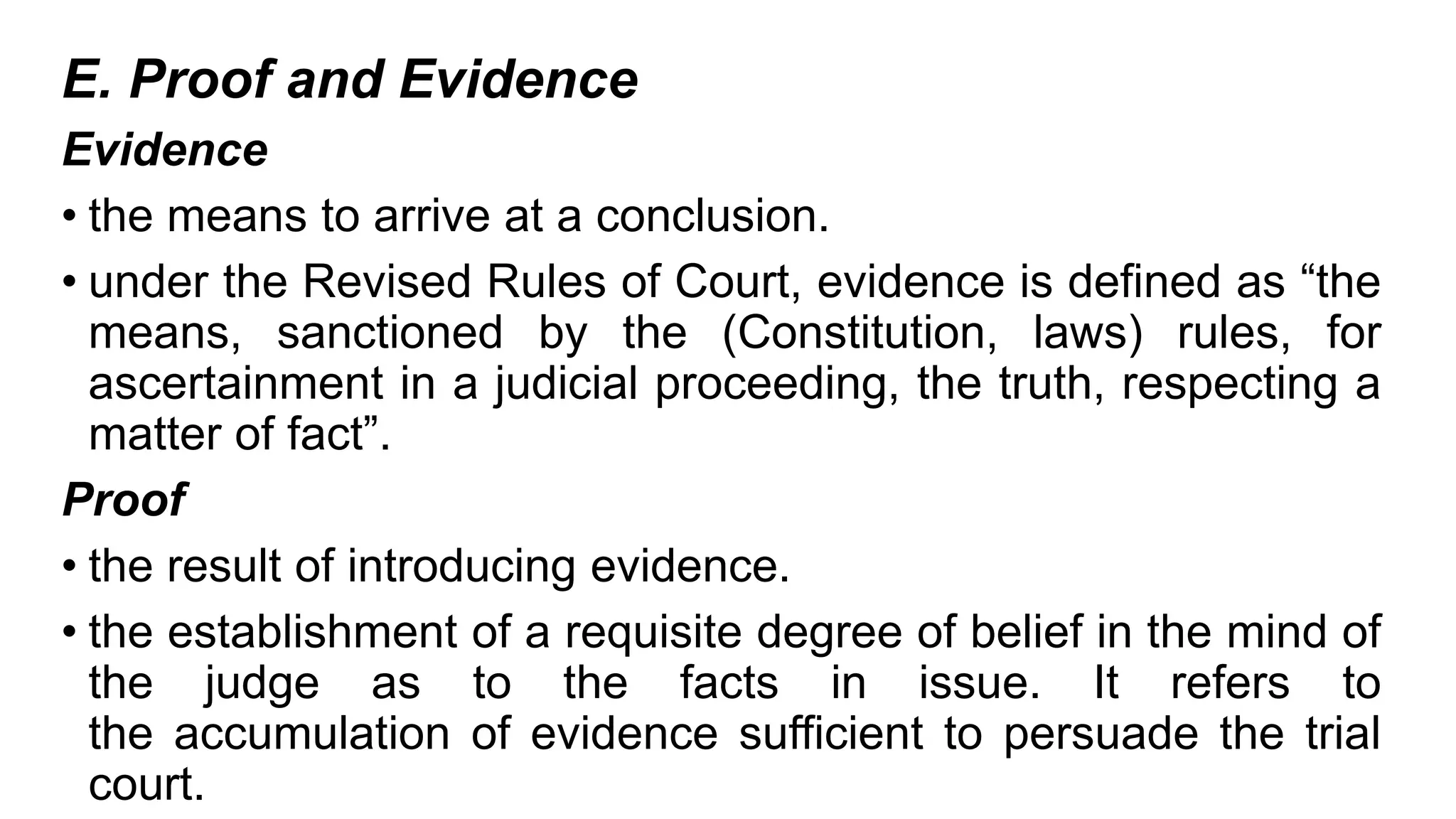 Rules of Evidence Lectures for Reviewees | PPT