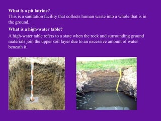 CONSTRUCTION OF A VIP PIT LATRINE IN A WATER AREA.ppt | Free Download