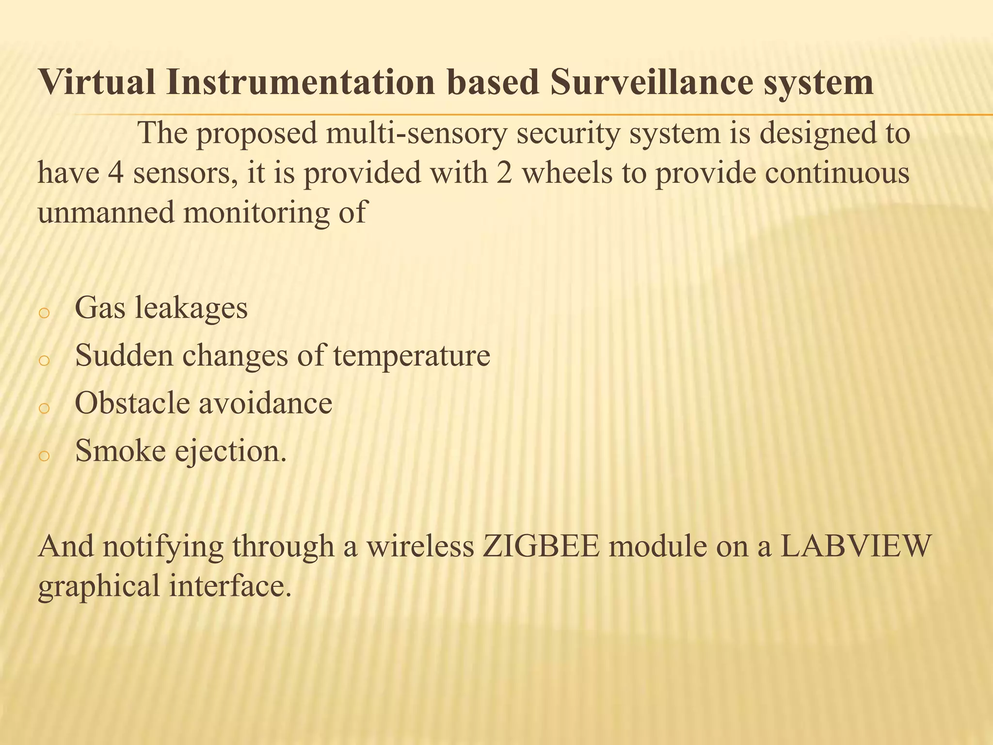 Virtual Instrumentation based surveillance system in industry | PPT