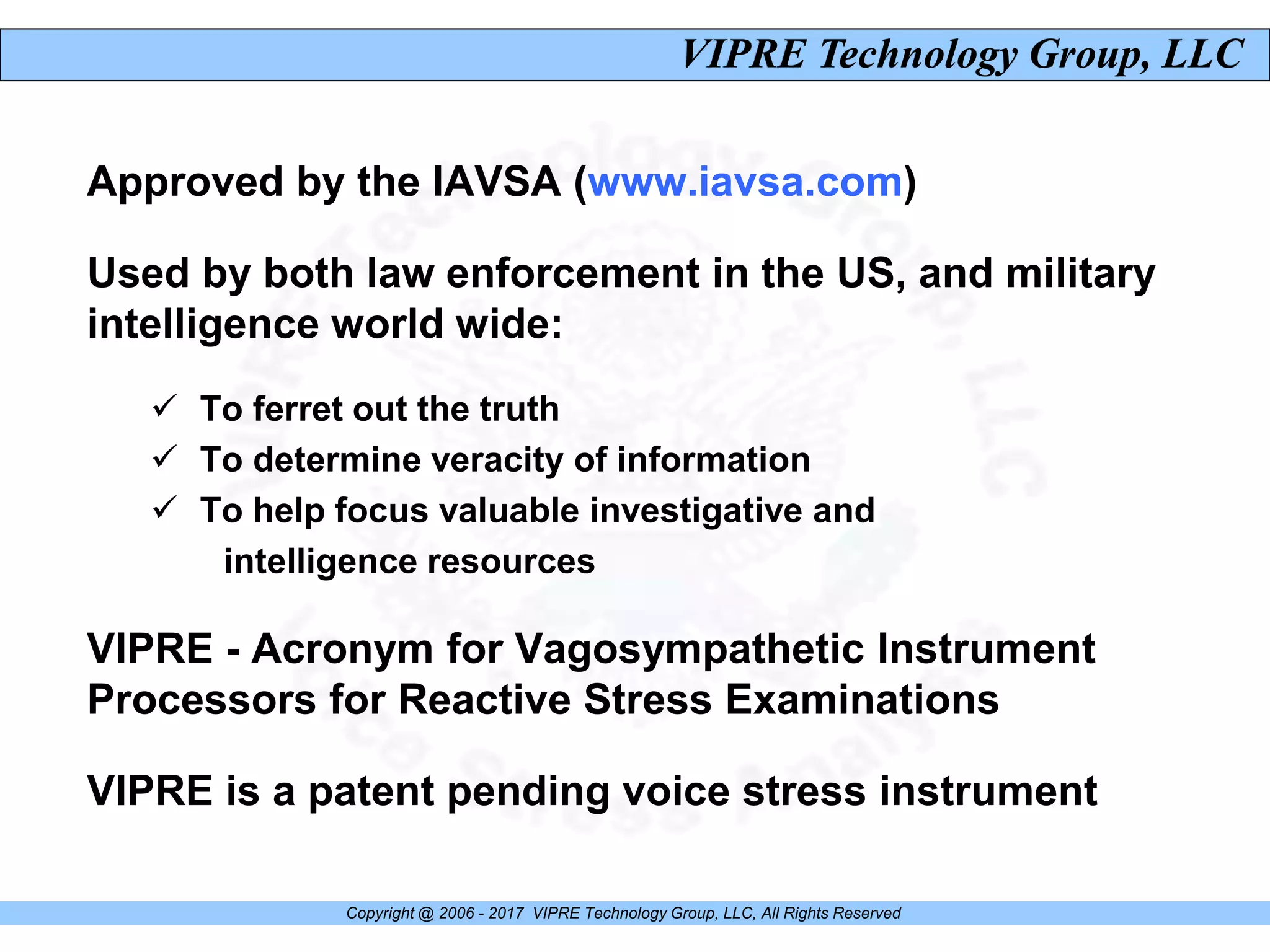 VIPRE Capabilities Brief - 2017 | PPTX