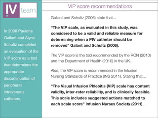 Introduction to the Visual Infusion Phlebitis (VIP) score | PDF