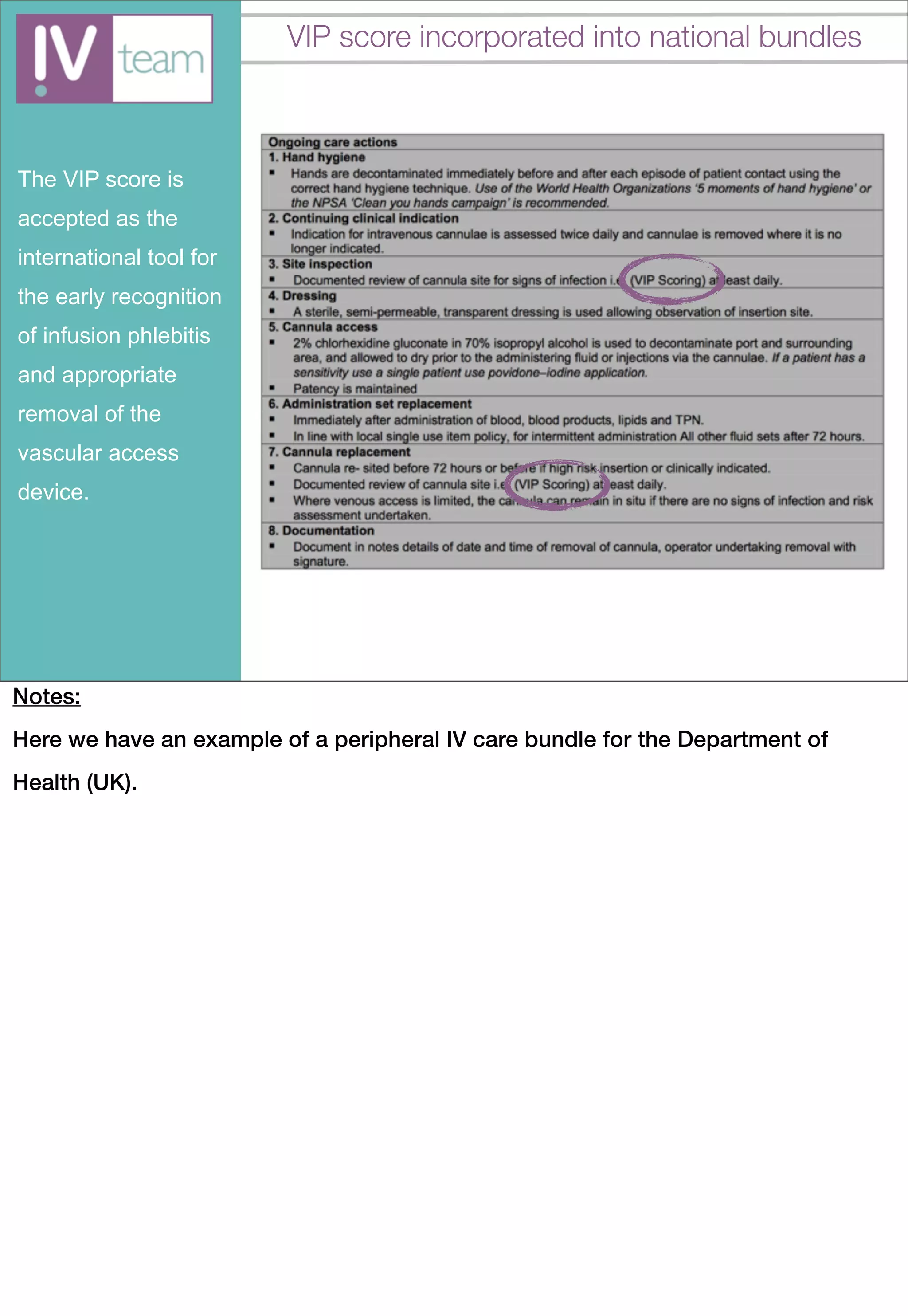 Notes to support the presentation 'Introduction to the Visual Infusion ...