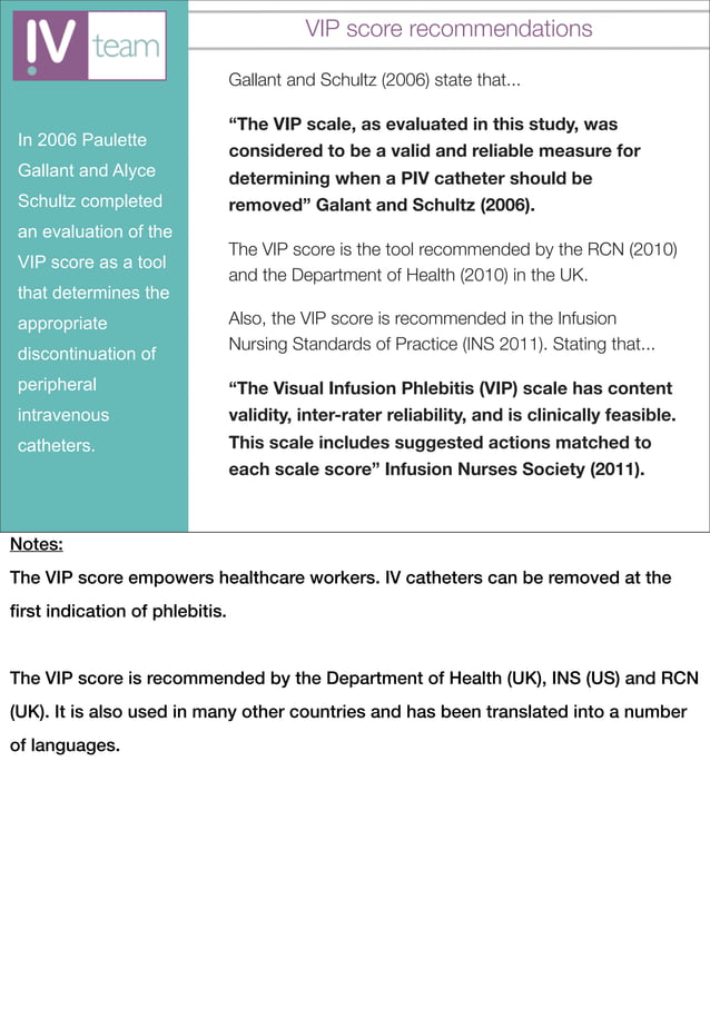 Notes to support the presentation 'Introduction to the Visual Infusion ...