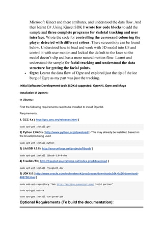 Vipul divyanshu documentation on Kinect and Motion Tracking | DOCX | Computer Animation ...