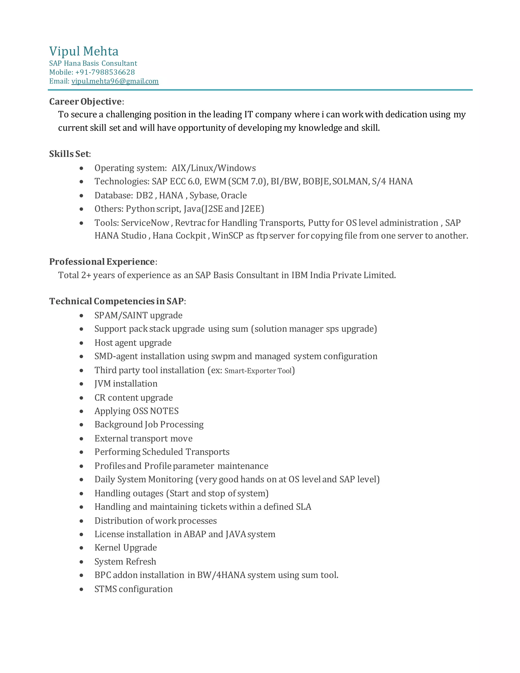 Vipul mehta cv | PDF