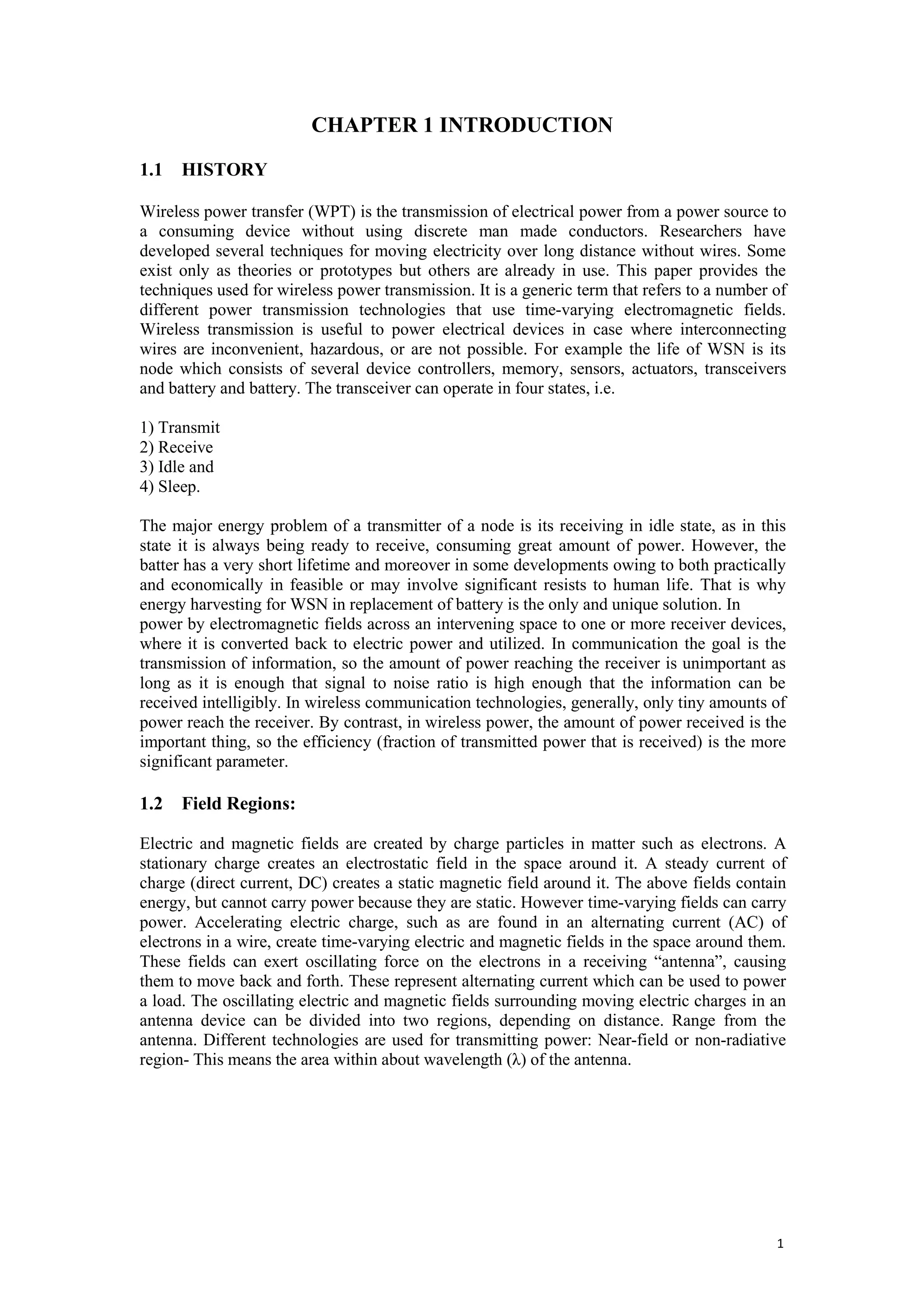 PROJECT REPORT ON WIRELESS POWER TRANSMISSION | PDF