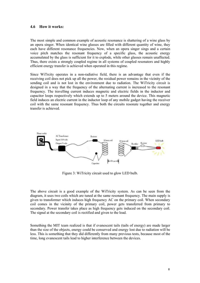 PROJECT REPORT ON WIRELESS POWER TRANSMISSION | PDF | Internet of ...
