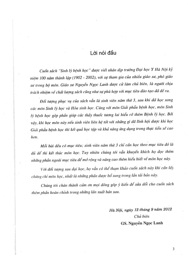 Sinh Ly Benh Hoc - DH Y HN.pdf cơ chế quan trọng | PDF