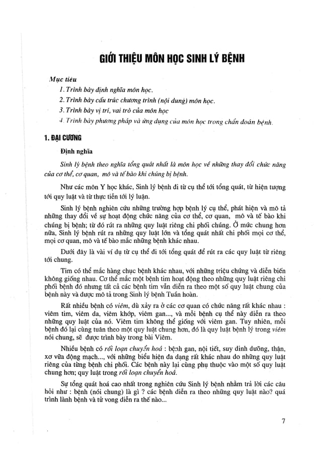Sinh Ly Benh Hoc - DH Y HN.pdf cơ chế quan trọng | PDF