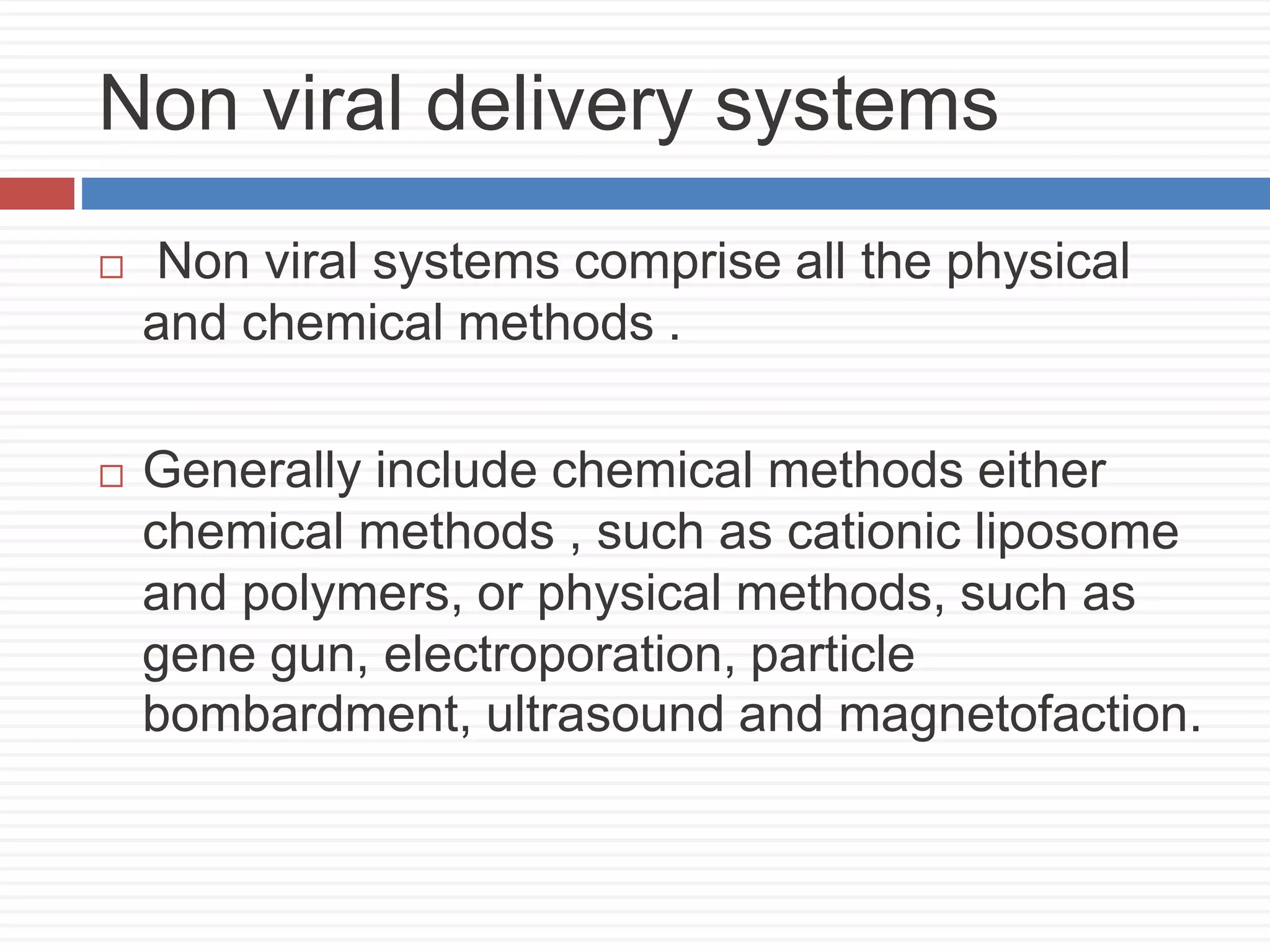 Viral and non viral gene transfer | PPTX