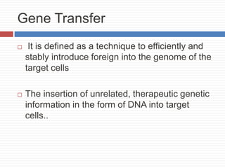 Viral and non viral gene transfer | PPTX
