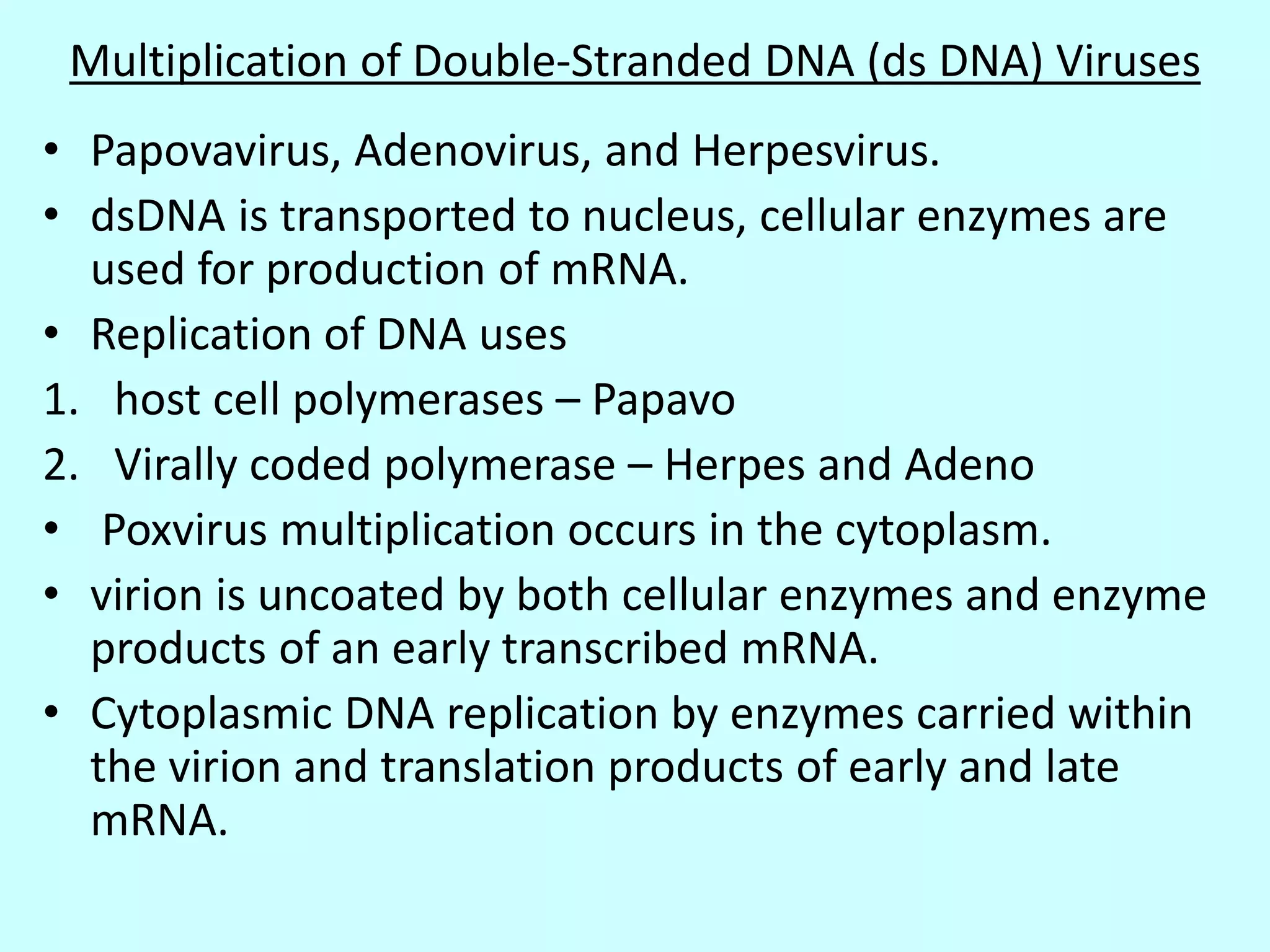 Viral classification and Types of Replication in virus | PPTX
