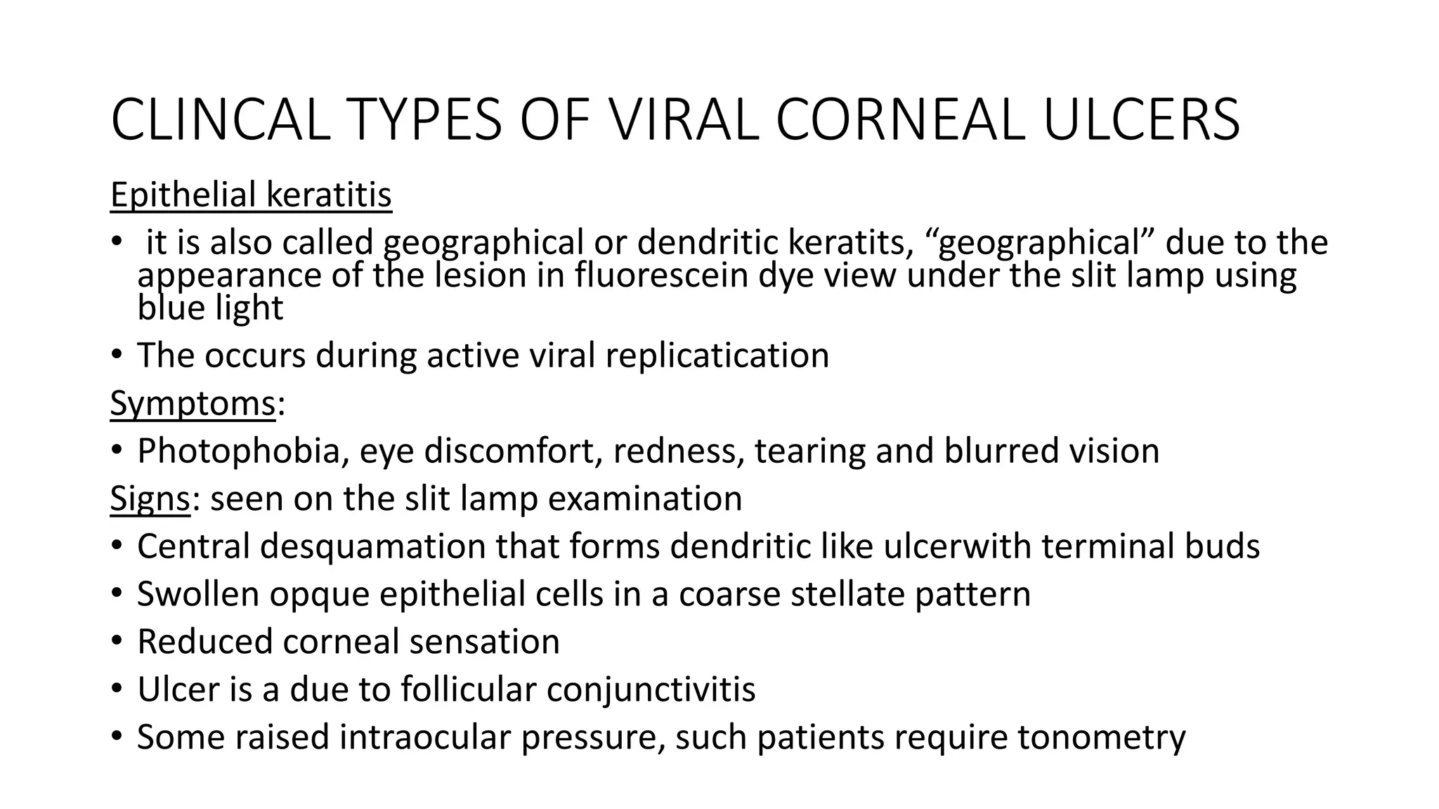 Viral Corneal Uclerspptx Introduction Etiology Risk Factors Clinical Features Diagnosis