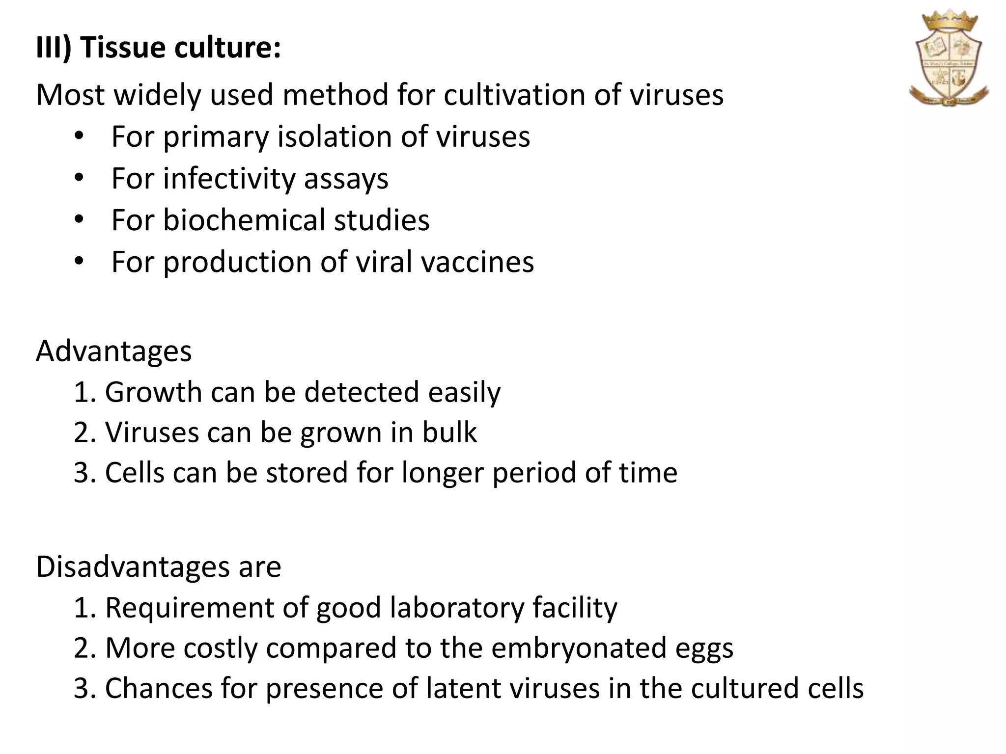 Viral cultivation techniques | PPTX