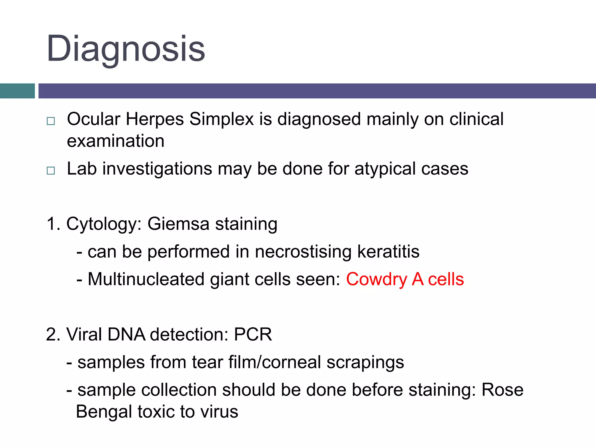 Viral keratitis: Diagnosis and management | PPTX