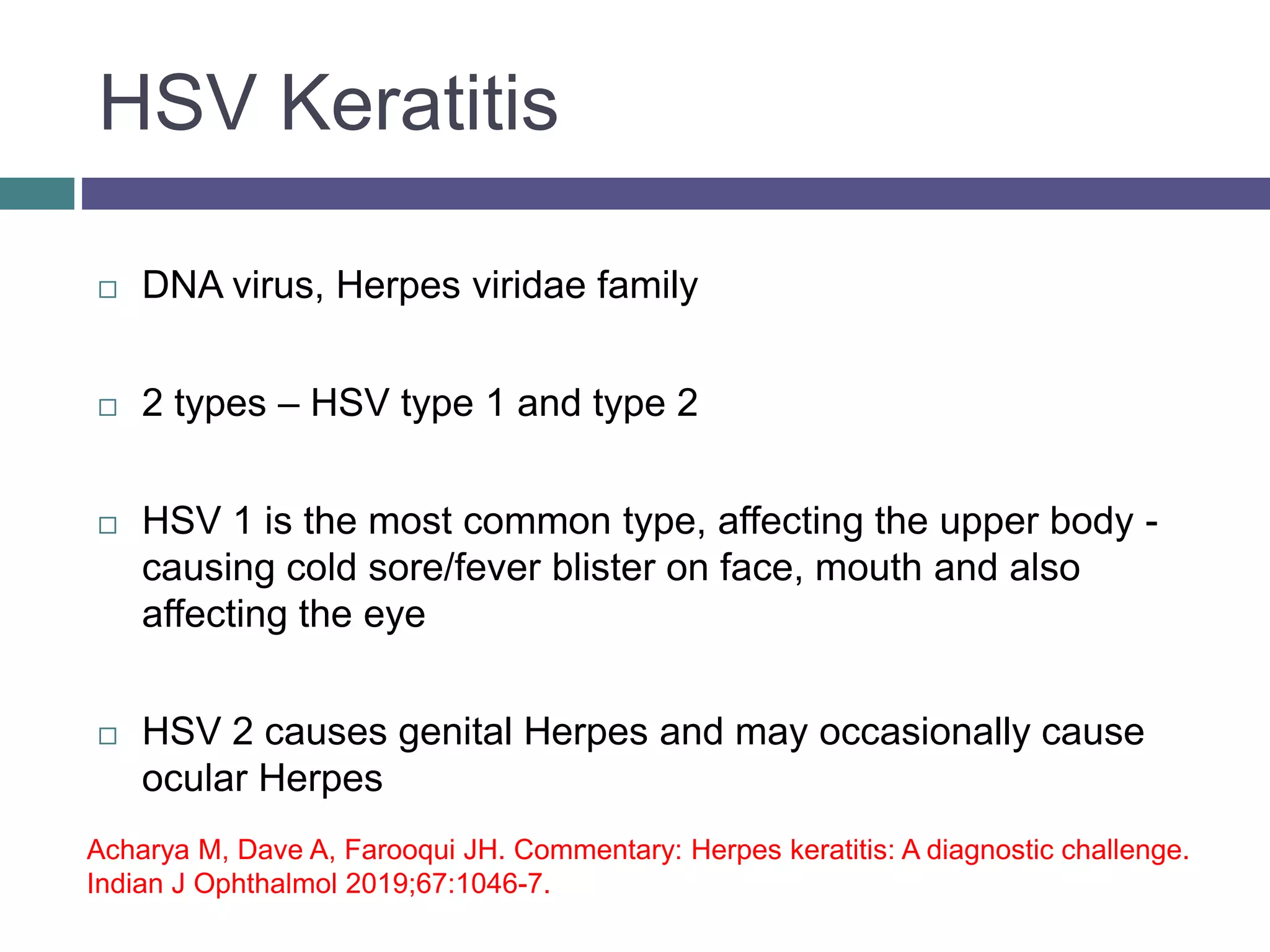 Viral keratitis: Diagnosis and management | PPTX
