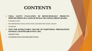 Presentation on ICH guidelines Q5A (R1) and Q4B Annex 2 (R1) | PPTX