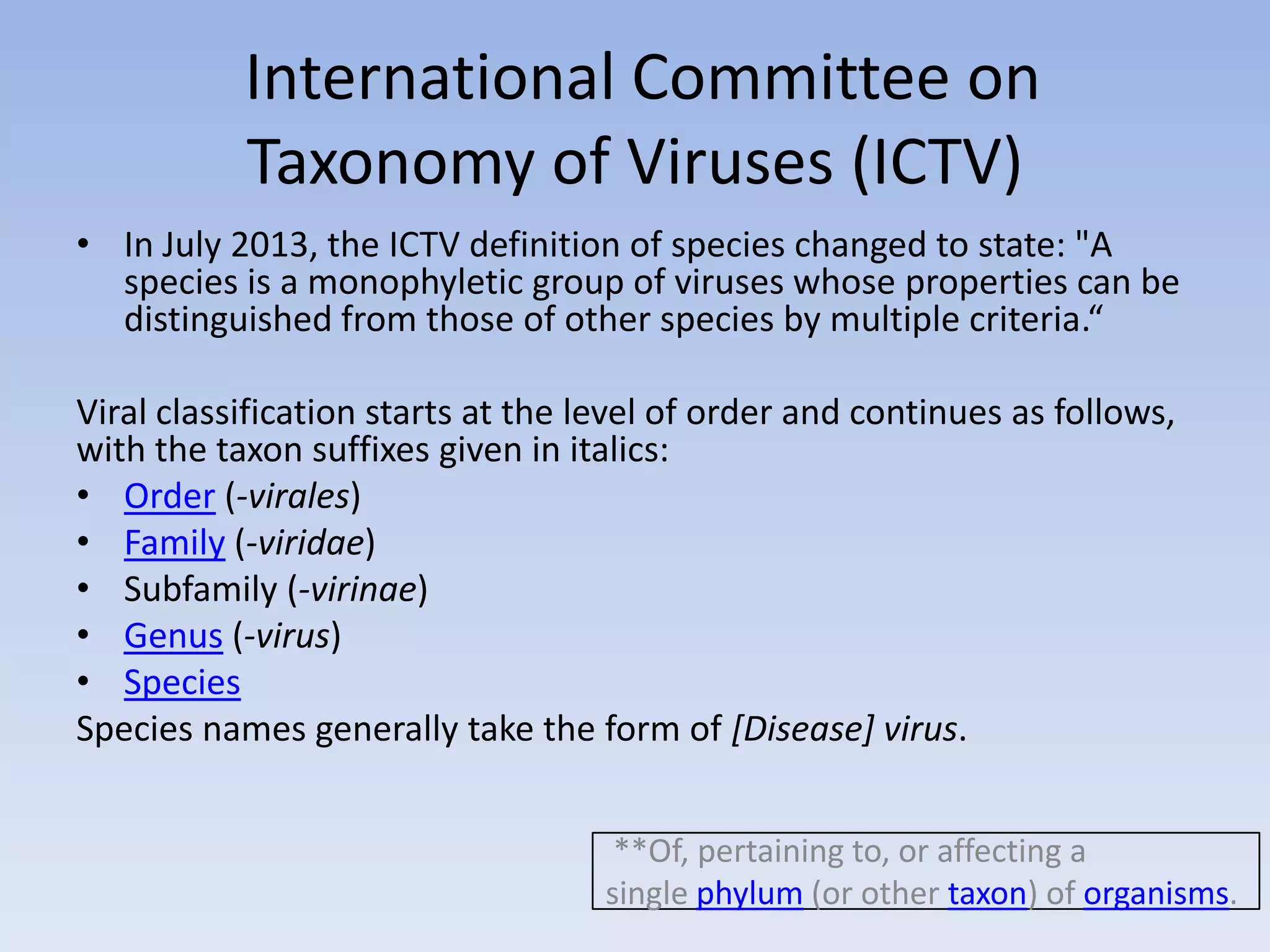 Viral taxonomy | PPTX