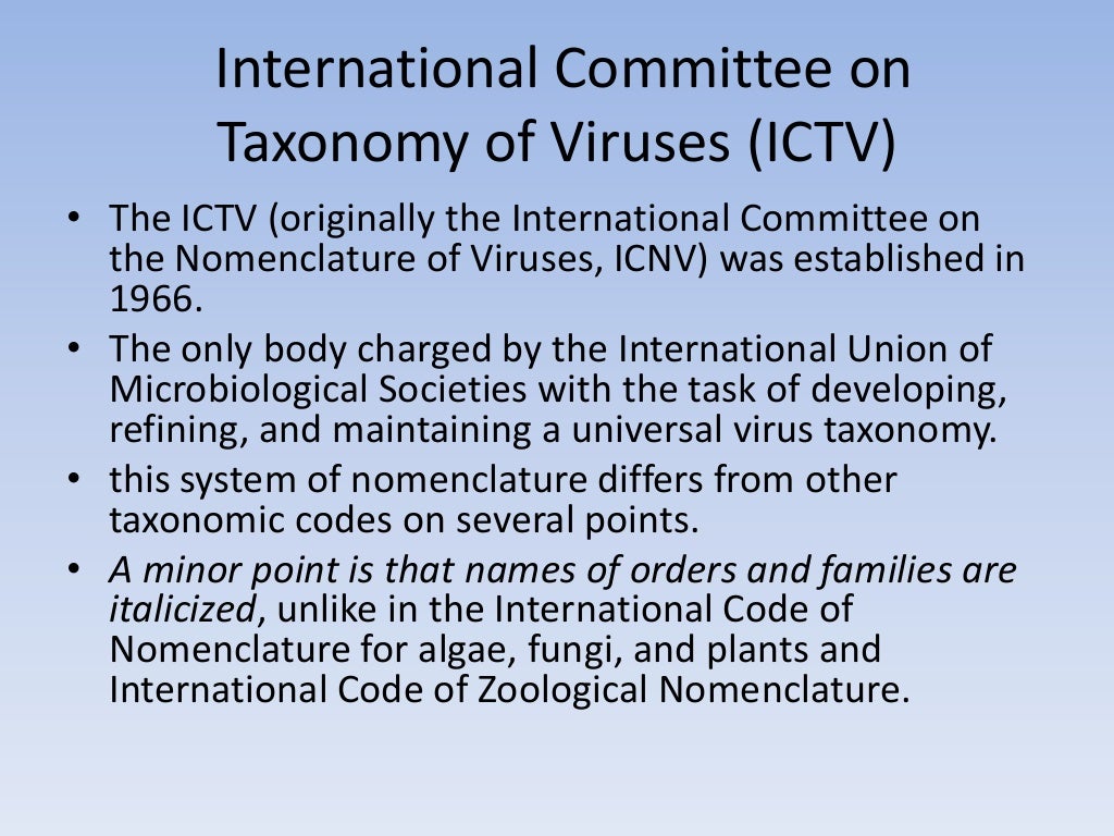 Viral Taxonomy