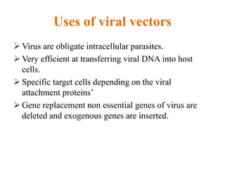 Viral vector | PPTX | Biological Sciences | Science