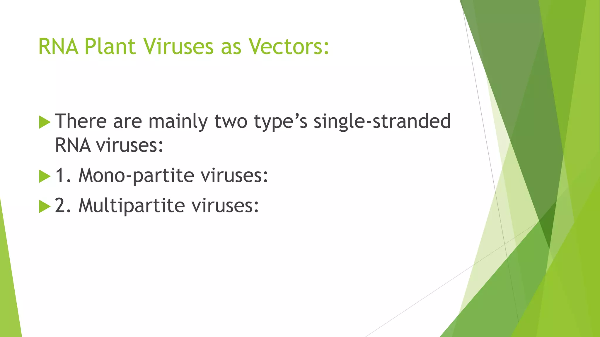 Viral vector gene transfer - plant viruses as a vector for gene ...