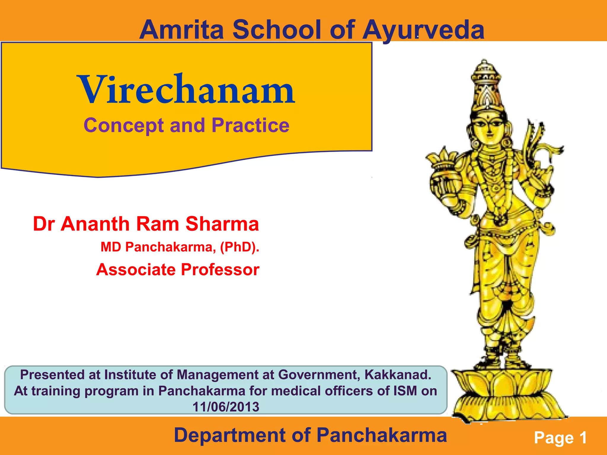 Virechana concept and practice | PPT