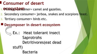 Desert ecosystem and component of ecosystem by Virender.ESDM.pptxpptx ...