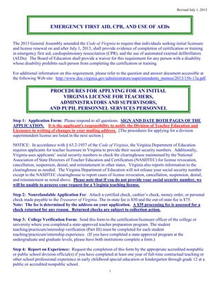 Virgina Teaching License Application | PDF