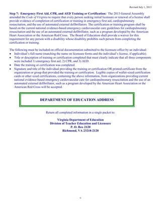 Virgina Teaching License Application | PDF