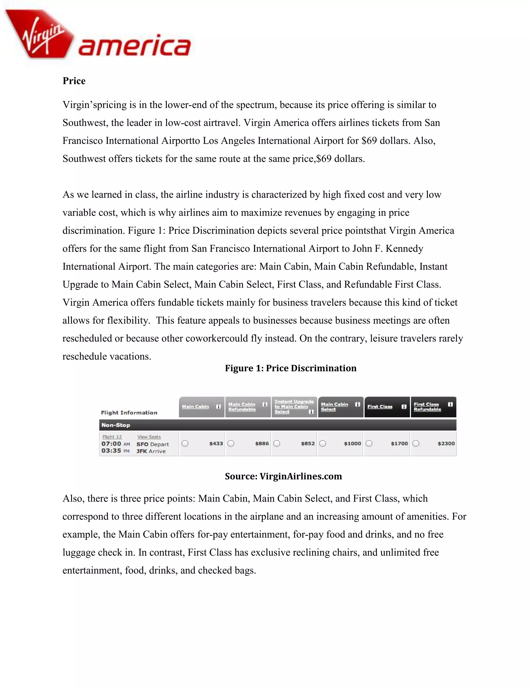 Virgin America Marketing Plan | DOCX