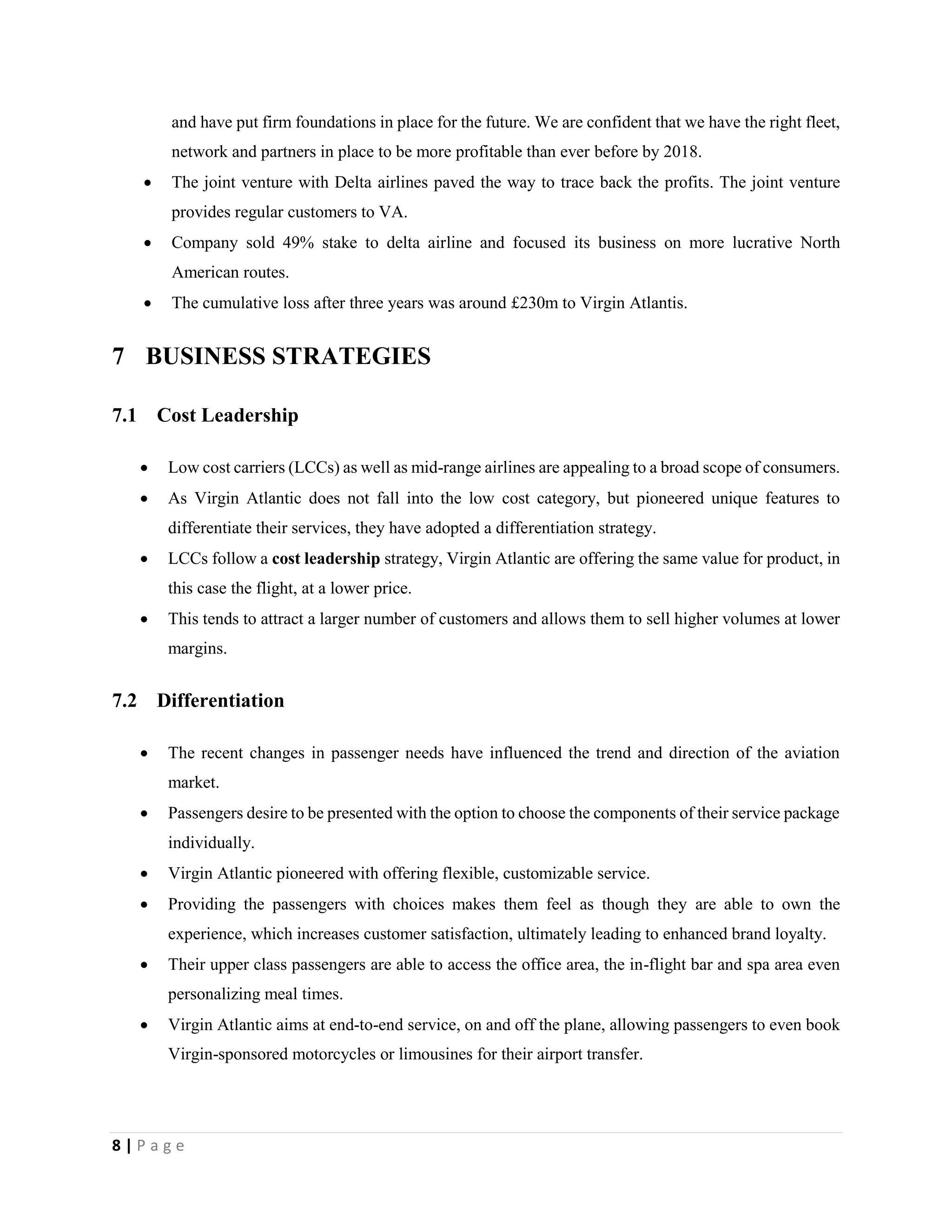 Case study analysis of Virgin atlantic | PDF