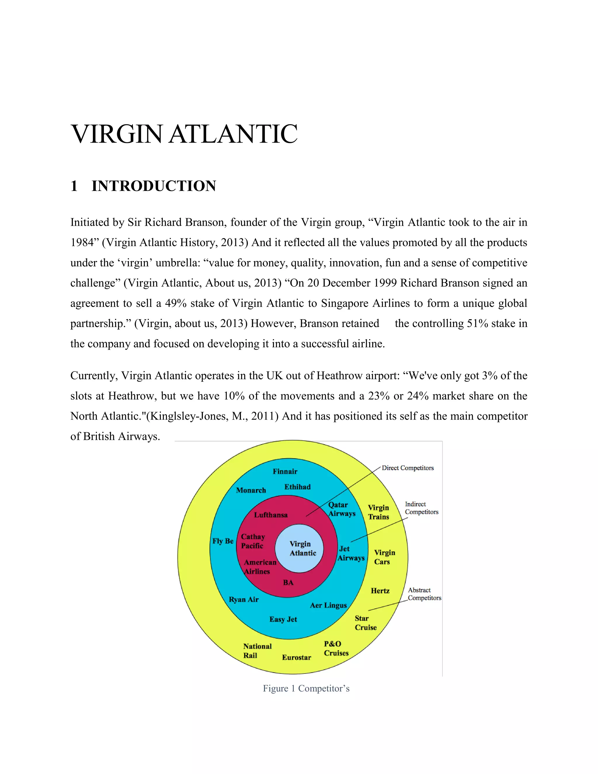 Case study analysis of Virgin atlantic | PDF